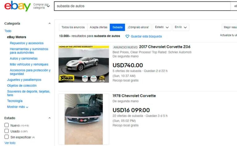 Los mejores lugares de subastas de autos en USA